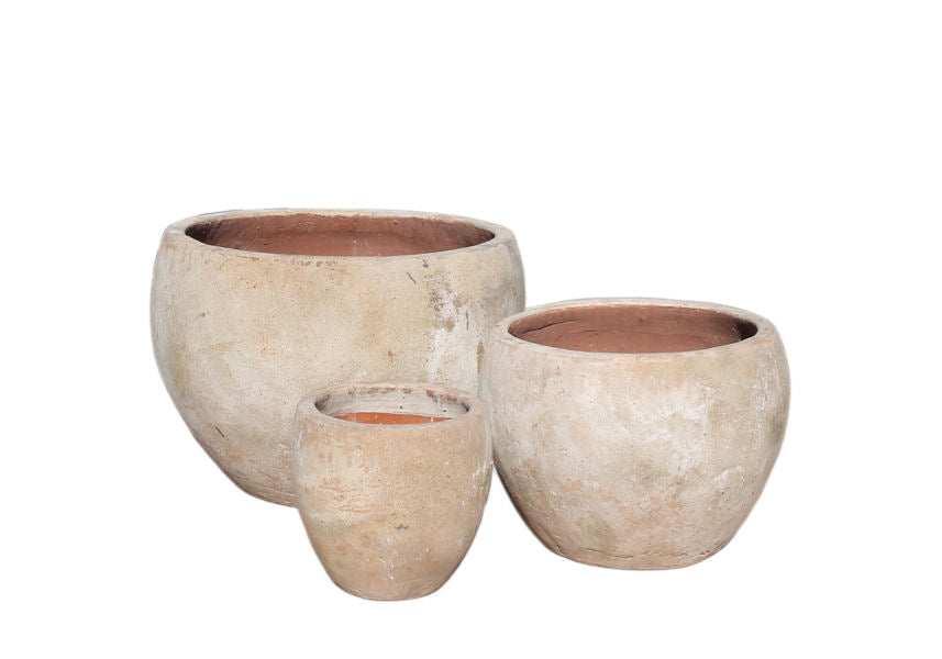 Antiqued Round Ball Indoor/Outdoor Planter – Plant Material